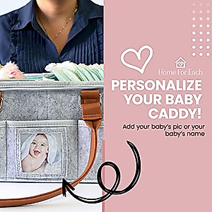 HOME FOR EACH - Portable Diaper Caddy Storage Bag with Roll Lid and Removable Dividers, Caddy Organizer for Nursery, Changing Table, Car and More, Travel-Friendly Baby Caddy for Infant Essentials