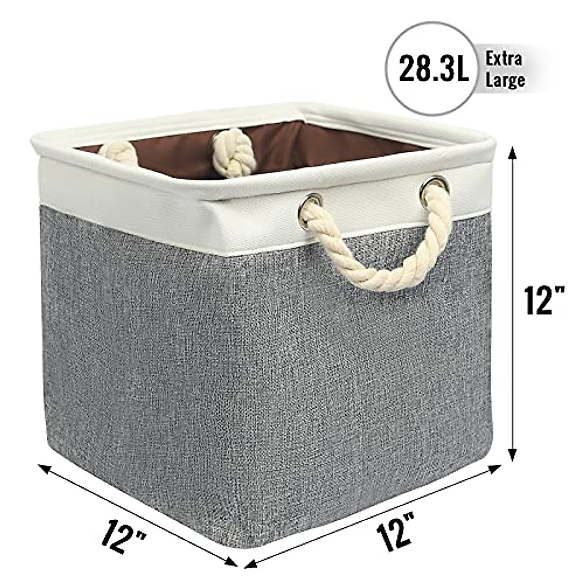 Jizfmion 12x12 inch Storage Cubes,Foldable Storage Bins 3-Pack,Decorative Fabric Organizer bin for Shelves,Clothes,Toys,Blankets,Office