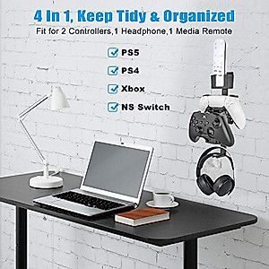 Linkstyle Headset Holder, Controller and Headphone Holder Stand Wall Mount Holder for Xbox ONE, Series X, PS5, PS4, PS3, Switch Gamepad Controller Wall Mount with Screws