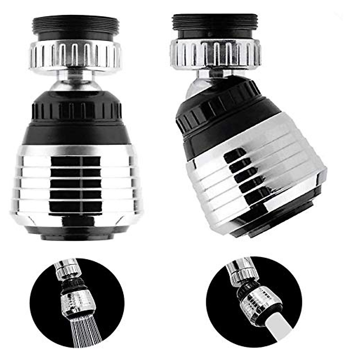 2PCS 360 Degree Swivel Faucet Aerator Deluxe Water Saving Faucet Sprayer Water Saving Bubbler Pressurized Faucet Filter Kitchen Accessories
