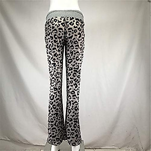 Womens Print Drawstring Pajama Pants Comfy Casual Palazzo Lounge Wide Leg Pants Loose Baggy Low Waist Wide Leg Sweatpants (Gray,Large)