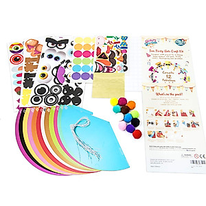 Glittery Garden Party Hats for Kids Art & Craft. Fun Birthday Activity Kit with Stickers. Animal Theme Party Favor, Game Supplies. Christmas, Thanksgiving, Easter Decoration