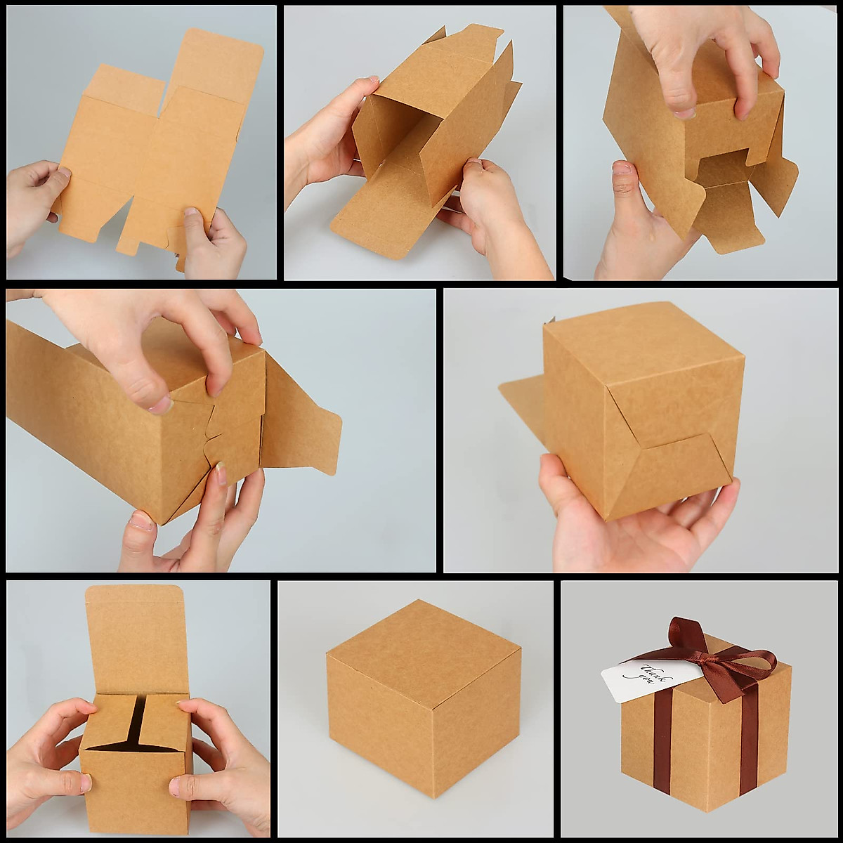 DOYIDE Brown Gift Boxes 5x5x5, 30 Pack Paper Gift Boxes with Lids for Gift, Bridesmaid Proposal Box, Cupcake Boxes, Gift Box for Wedding, Birthday, Groomsmen Proposal, Gifts, Packaging, Present