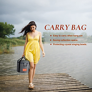 CVNC 2PCS Purple Color Heavy Duty Canvas Padded Carrying Case Travelling Bag For 6-12 Inch Crystal Singing Bowl