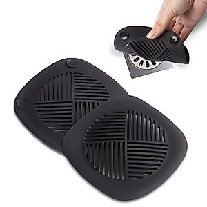 Hair Catcher Shower Drain Cover Durable Silicone 5.5 Inches Drain Plug Drain Protector Hair Stopper for Kitchen Bathtub Bathroom Accessories and Laundry Grey and White 2 Pack
