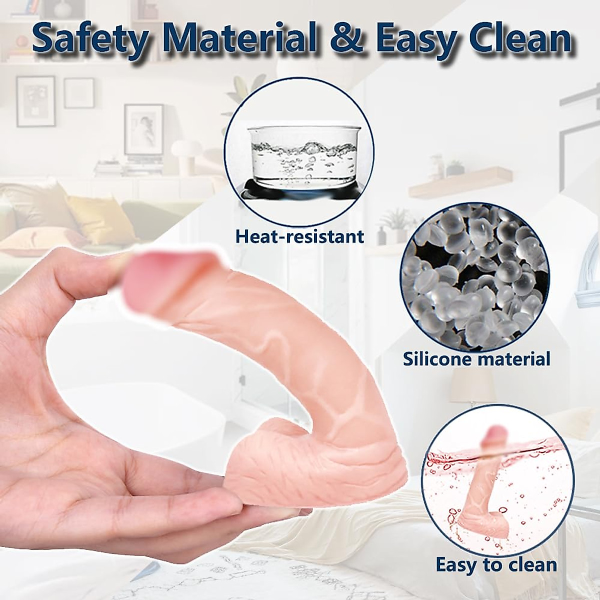 4 in Realistic Small Dildo,Beginner Anal Plug,Soft Anal Dildo with Curved Shaft and Balls,Adult Anal Sex Toy Women Men Couples.Experience Multi-Purpose Mini Style(Flesh)