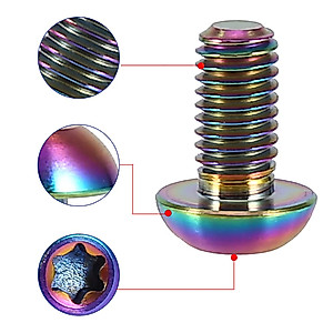 VGEBY Rotor Bolts, Mountain Bike Disc Brake Rotor Screws (Pack of 12) (Color : Colorful) Oil Slick Bike Parts Burnt Blue M6 Bolts