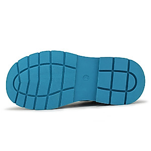 Hawkwell Boys Girls Low Heels Ankle Boots Unisex Kids Side Zipper Chelsea Booties (Toddlers/Little Kids/Big Kids),Black Blue PU 12 M US