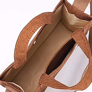 WantGor Tote Bag for Women, Corduroy Crossbody Bags Shoulder Handbag Satchel Hobo Bag Purse