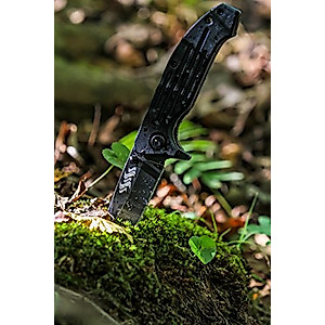 Kuuma 51910 Spring Assisted Knife (Fine Edge,4.5"), Black,One Size