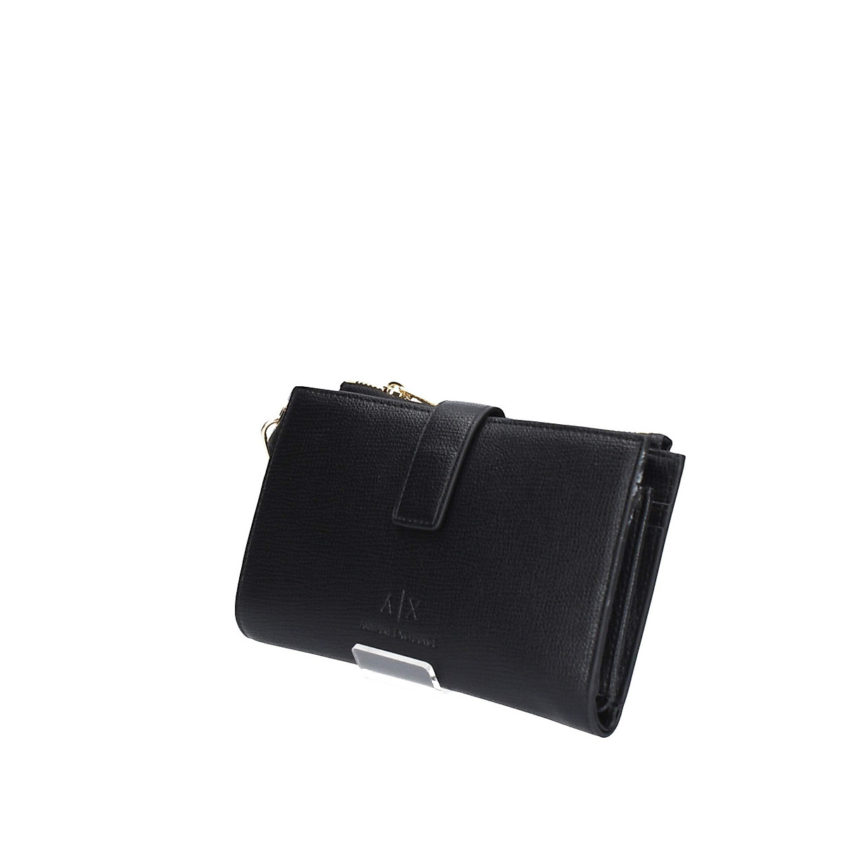 A|X ARMANI EXCHANGE womens Leather Organizer Wallet, Black, One Size US