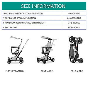 Dream On Me Drift Rider Baby Stroller with Canopy, Lightweight Umbrella Stroller with Compact Fold, Sturdy Design, 360 Degree Angle Rotation Travel Stroller, Gray