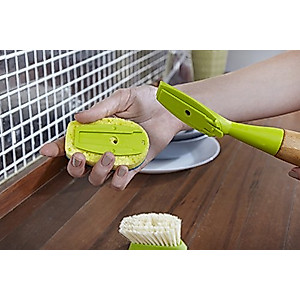 Full Circle Suds Up Soap Dispensing Dish Sponge with Bamboo Handle, 3 oz