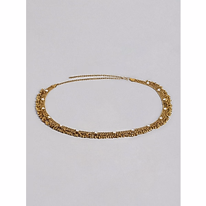 I Jewels 18k Gold Plated Indian Wedding Bollywood Faux Waist Chain/Kamar Patta/Belly Chain Indian Jewelry for Women(B023)