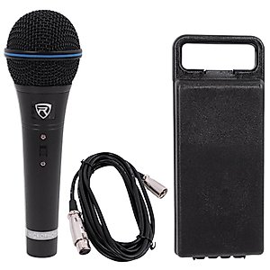 Rockville RMM-XLR Dynamic Cardioid Professional Metal Microphone W/10' XLR Cable., Black