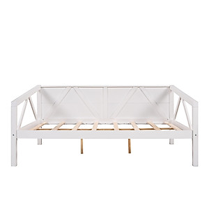 Harper & Bright Designs Wooden Full Size Daybed Frame, Wood Slat Support, No Box Spring Needed, White