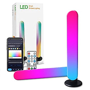 Smart LED Light Bars 2 PCS, Light Bar Dimmable Color Changing with Music Sync, Ambient Lighting Compatible with Alexa and Google Assistant, Gaming Lights with WiFi APP