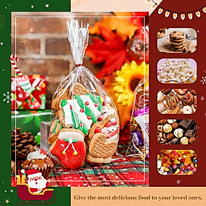 NPLUX 200Pack Cellophane Bags Small Plastic Cookie Bags Clear Treat Bags with Twist Ties for Small Gift Party Favors,Bakery,Candy,Popcorn(6×10In)