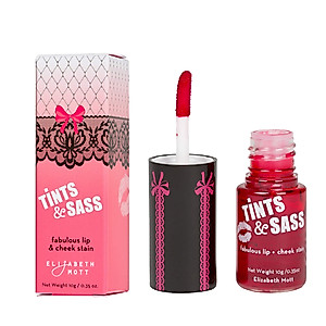 Elizabeth Mott Tints & Sass Rosy Lip Stain and Cheek Tint – Long-lasting Natural Lip and Cheek Color For All Skin Types and Skin Tones, Cruelty Free (10g/0.35oz)