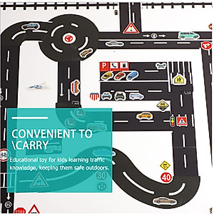 TOYANDONA 4 Rolls Black Tape, Car Road Tape Track Toy DIY Traffic Washi Tape and Traffic Sign Stickers Kids Race Cars Decorations Party Favor