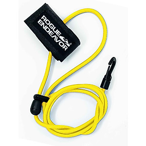 Rogue Endeavor Fishing Rod Leash & Kayak Paddle Leash Kit, Kayak Fishing & Paddle Boarding - 48" Shock Cord, Quick Release Clip, Neoprene Lined Strap and Carrying Bag (Set of 2) (Blaze Orange, 48)