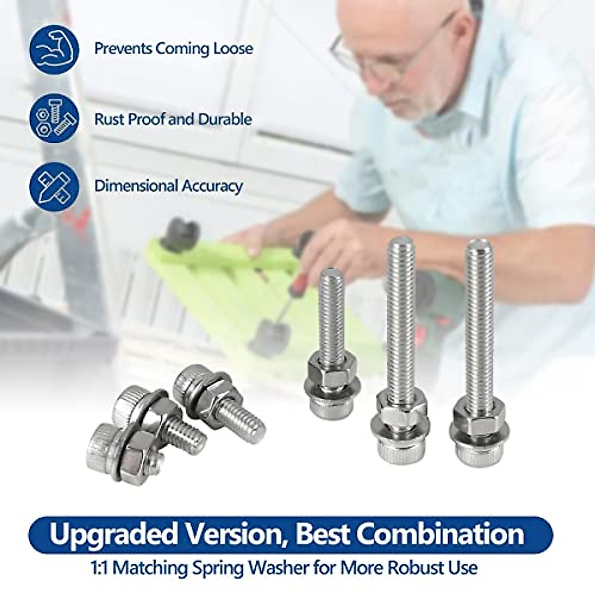 Canitu 1200PCS Metric Screw Assortment Kit,M2 M3 M4 Assorted Bolts and Nuts Kit Screws Nuts and Washers Hex Socket Head Cap Machine Screws for Home Projects (1200Pcs Hex Socket Head Cap Screw)