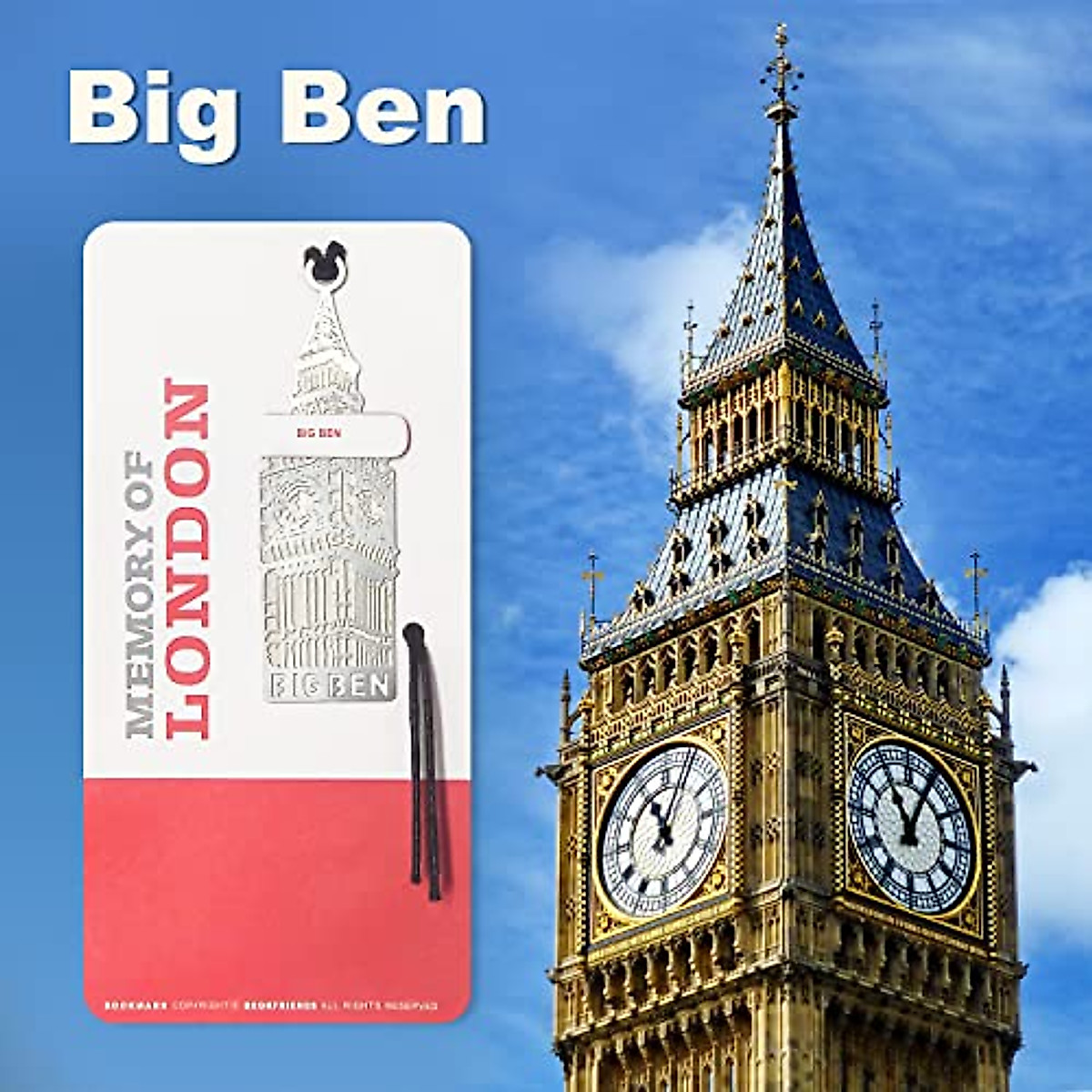 Bookmarks FZzoneker Metal Book Marker Clip Book Page Markers for Reading, Silver Book Line Markers Clips for Teacher/Students/Book Lovers, Global Landmarks Souvenir Bookmarks 4 Packs