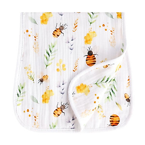 vuminbox 5-Packs Muslin Burp Cloths 100% Cotton Muslin Large Super Soft Absorbent Stylish Baby Burp Cloths for Boys and Girls