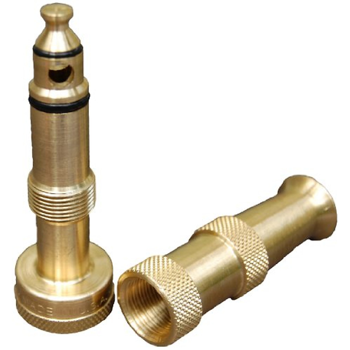 Hose Nozzle ~ Solid Brass ~ Adjustable Spray Patterns ~ Made in USA ~ with Bonus High Pressure Sweeper Nozzle