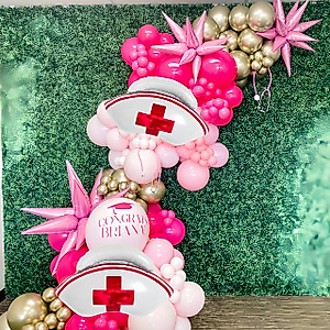 CYMYLAR Nurse Cap Balloons/Nurse Party Decorations/Nurse Graduation Decorations/Nursing Graduation Party Supplies/Nursing School Graduation Party Decorations/Nurse Balloons (White 2 PCS)