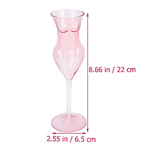 DOITOOL Miss Wine Glass Body Glass Set of 2 Clear Cocktail Glass Body Shaped, Unique Martini Glasses Beauty Body Shaped Wine Glass Goblet Cups Glassware for KTV Home Bar Club Restaurant ( Pink )
