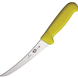 Victorinox VIC-40470 Fibrox Pro - HACCP Yellow Boning - Curved 6" Semi-Stiff Blade