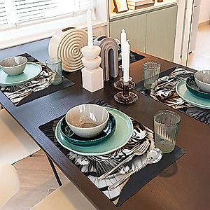 Tiger at Rest Double Linen Placemats 30 X 45 Cm - Set of 4 Heat-Resistant Foldable Placemats for Home, Restaurants and Hotels