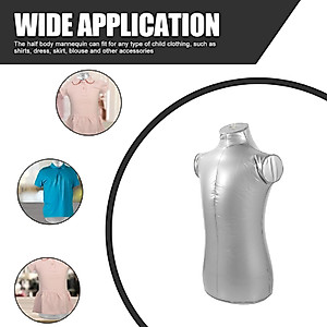 Healifty Plastic Hangers Inflatable Mannequin Half Body Armless Torso Shirt Dress Form Display Dummy Model Blow up for Clothes Display Retail Body Display Inflatable Costume