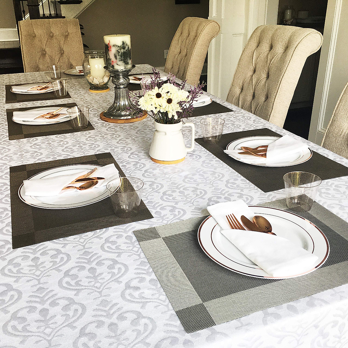 JL Prime 100 Rose Gold Glitter Plastic Cups - 9 Oz Reusable and Recyclable - Elegant Rose Gold Glitter Tumblers for Weddings, Anniversaries, Showers, Parties - Small Drinking Cups