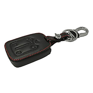 KAWIHEN Leather Key Fob Case Cover Compatible with for 2017 2018 2019 2020 Chevrolet Chevy Silverado Suburban Tahoe GMC Acadia Sierra Terrain Yukon HYQ1AA 1551A-AA 13508275A 13584502(5 Buttons)