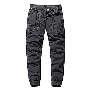 TOWMUS Cargo Pants for Men Men's Solid Cargo Pants Military Army Camo Pants Combat Work Pant with Multi-Pocket(No Belt)
