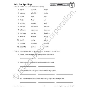 Evan-Moor Building Spelling Skills, Grade 6 - Homeschooling & Classroom Resource Workbook, Reproducible Worksheets, Teaching Edition, Spelling Strategies, Reading and Writing Skills