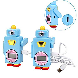 Retevis RT36 Walkie Talkie for Kids,Robot Shape Toys Gifts for 3-5 Year Old Boys Girls,Toddler Toys Walkie Talkies with Flashlight,Easy to Use(Blue,2 Pack)