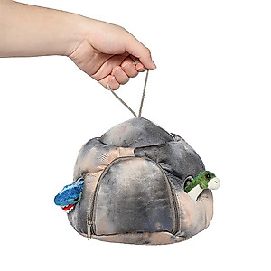 Muiteiur Dinosaur House with 6 Plush Dinosaurs Stuffed Animal Great Set Toy Childrens Day Gift for Boys and Girls, 7.8 inch