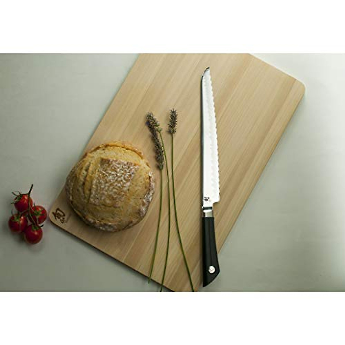 Shun Cutlery Sora Bread Knife 9”, Long Serrations Glide Through Bread, San Mai Construction, Authentic, Handcrafted, Japanese Serrated Kitchen Knife