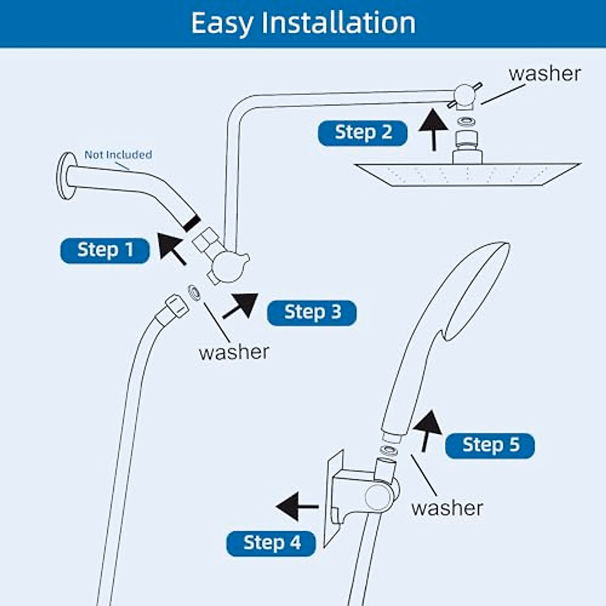 Hygie Rinse Rain Shower Head with Handheld Head High Pressure 10" Rainfall Showerhead+7-Spray Handheld Head Combo, 11" Shower Extension Arm, 71" Hose, 3 Settings Diverter, Oil Rubbed Bronze
