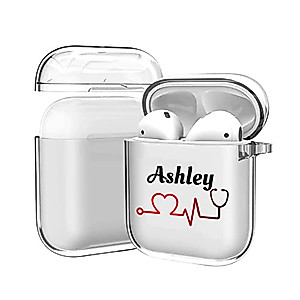 Custom Nurse Clear AirPods 3 Case with Grey Color Keychain - Best Personalized Gift for Doctor Nurse 3rd Generation AirPods Case with Your Text Add Your Name