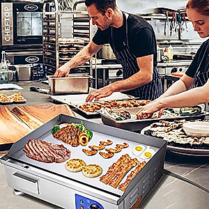 Yescom 2500W 24" Electric Countertop Griddle Flat Top Commercial Restaurant BBQ Grill