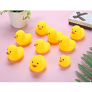 Bath Duck Toys 10PCS Mini Rubber Ducks Squeak and Float Ducks Baby Shower Toy for Toddlers Boys Girls (2.2’’)