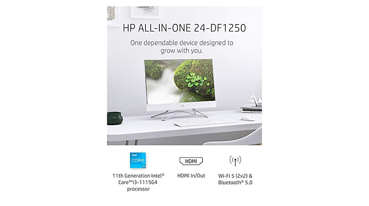 HP All-in-One Desktop PC - Intel i3, 8GB RAM, 512GB SSD