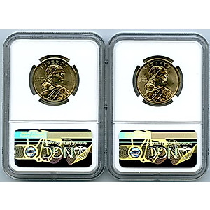 2022 P D Sacagawea ELY S. PARKER $1 Dollar Matched 2-COIN SET FIRST RELEASES NGC Dollar NGC MS66