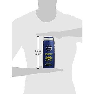 NIVEA Men Energy 3-in-1 Body Wash - Shower, Shampoo and Refresh With Invigorating Mint Extract - 16.9 fl. oz. bottle