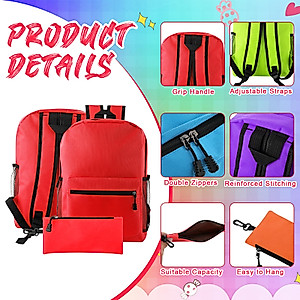 Silkfly 12 Pcs School Backpacks for Kids with 12 Zipper Pencil Pouch Lightweight Bookbags Bulk School Supplies(Bright Color)