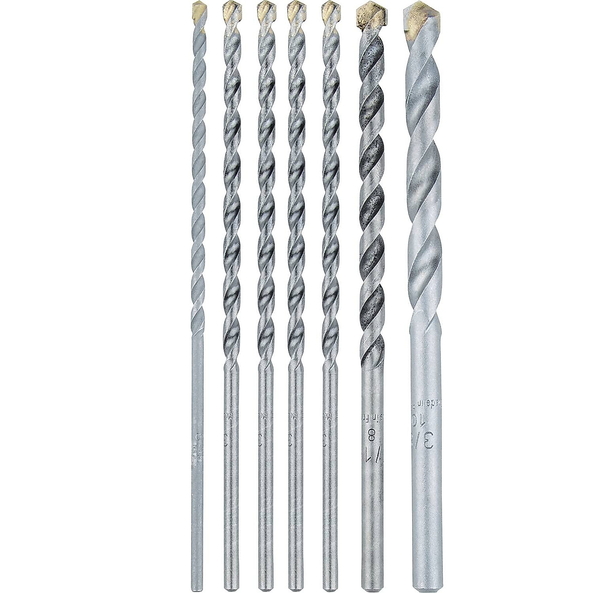 Makita E-10659 7 Pc. Assorted Carbide Tipped Percussion Masonry Hammer Drill Bit Set